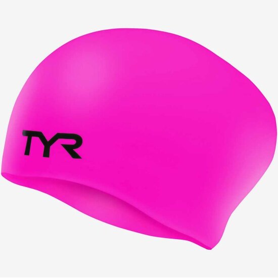 Шапочка для плавания Tyr Long Hair Wrinkle-Free Silicone Junior Cap (O/S, 693 Розовый)
