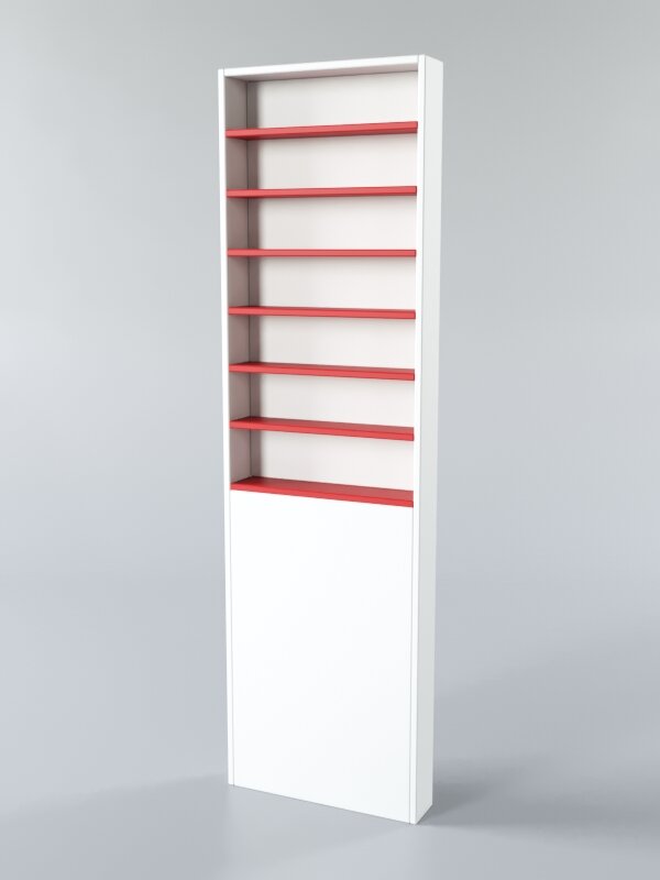 Стеллаж для нейл баров №1, Белый + красный. Производитель товара - компания Westcom.