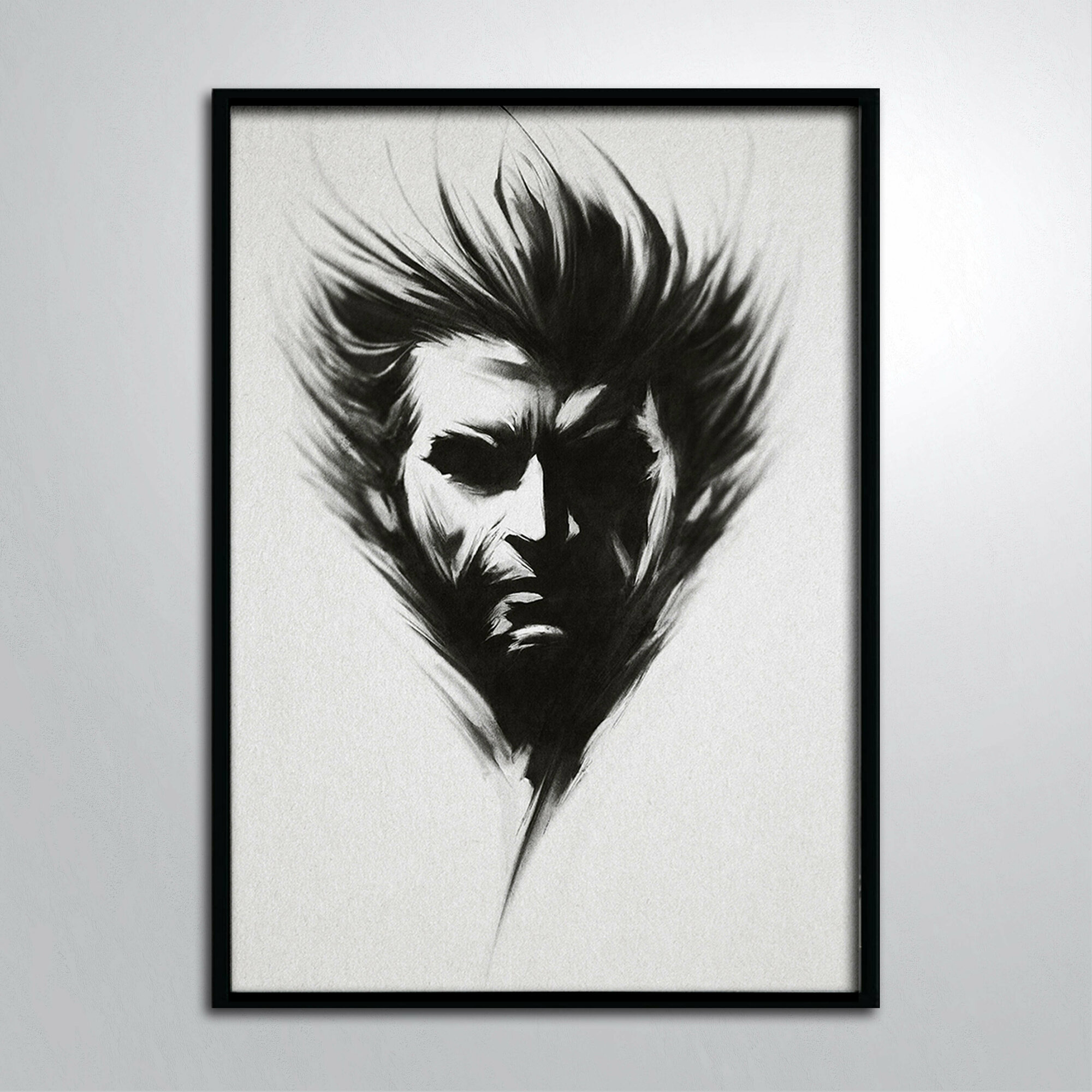 Постер в раме/Росомаха Бессмертный Хью Джекман Портрет Арт The Wolverine