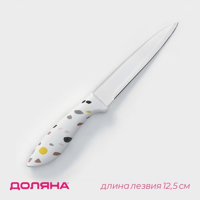 Нож кухонный универсальный Доляна Sparkle, лезвие 12.5 см, цвет белый