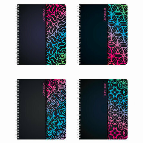 Тетрадь А5, 48 л, BRAUBERG ЭКО, гребень, клетка, обложка картон, абстракция, 403053, 1шт