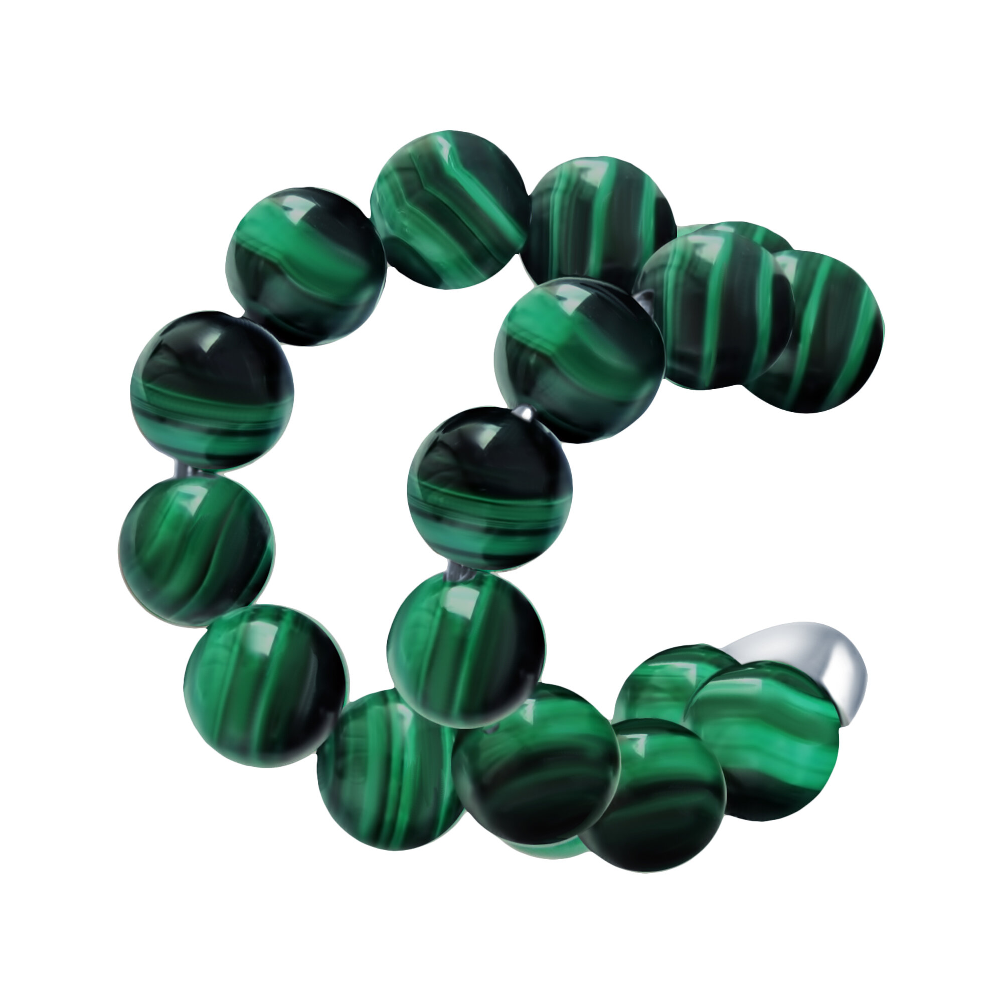 Серьги, серебро, 925 проба, малахит