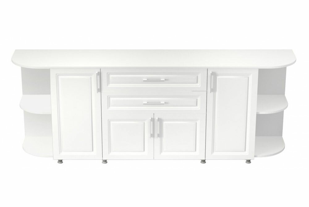 Комод "Валенсия" №4 (МДФ) Белый/Скала Айс (Премиум)