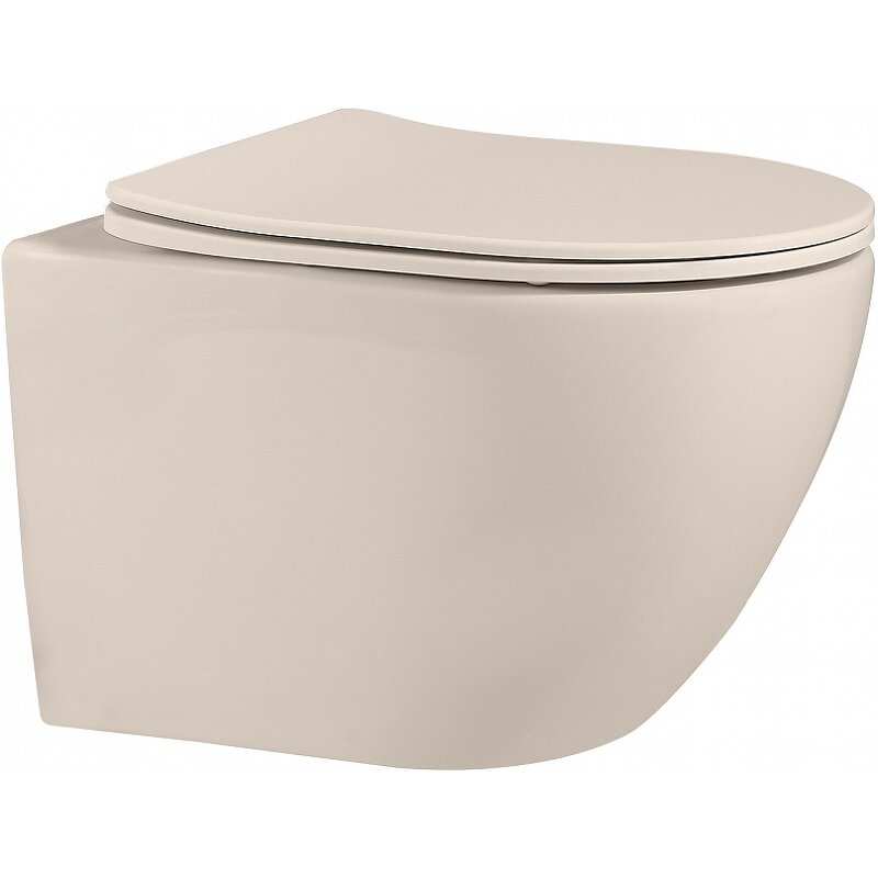 Подвесной унитаз Abber Bequem AC1101MBE бежевый матовый с микролифтом