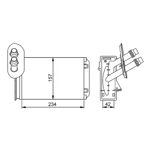 NRF 58223 (1J1819031A / 1J1819031B) радиатор отопителя VW Golf (Гольф) 1.4 98-