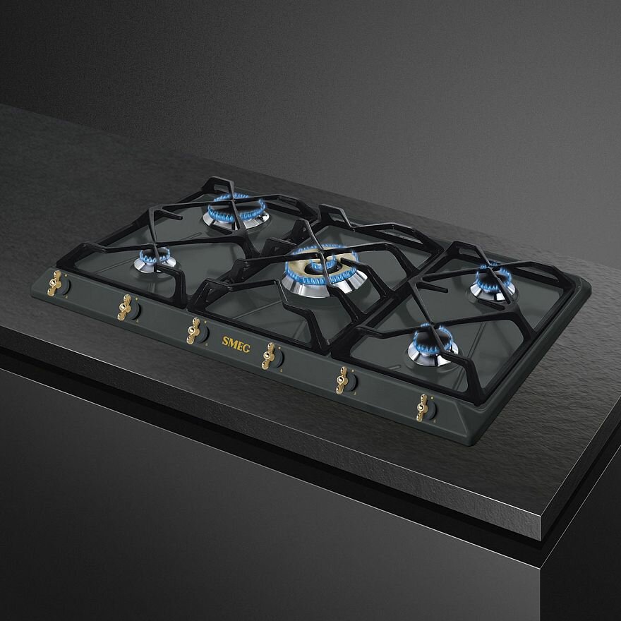 Встраиваемая газовая панель SMEG SRV896AOGH, официальная гарантия