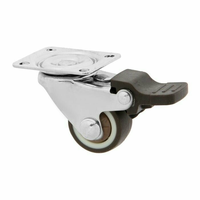 Колесо мебельное CAPPIO d 25, с стопором, поворотное, мягкий ход, покрытие TPR