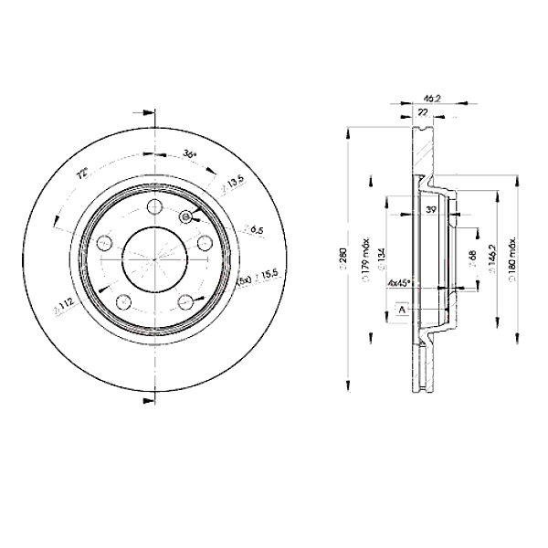 ICER 78bd5301 диск тормозной Audi (Ауди) a4 (95-01) (Комплект 2 штуки)