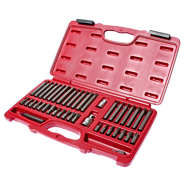 JTC JTC-3933 набор бит 1 / 2&3 / 8 6-ти гранных hex, torx, spline + 2 держателя (кейс