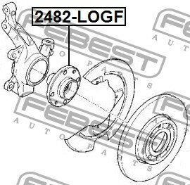 Ступица колеса RENAULT LOGAN/SANDERO 04- пер. FEBEST 2482LOGF