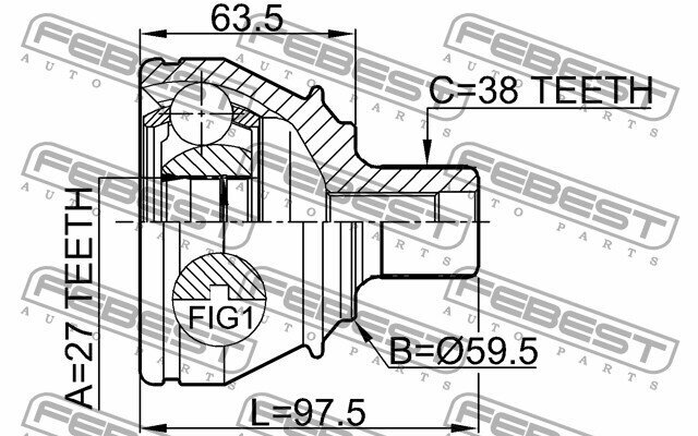 Ремкомплект шруса AUDI A6 2.0-3.0TDI 05/A8 02-10, 1710A8 FEBEST 1710-A8