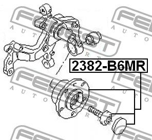 Ступица задняя D32 (AUDI A3/A3 SPORTBACK (8P) 2003- SEAT ALTEA XL (5P5) 2006- SEAT TOLEDO III (5P2), 2382B6MR FEBEST 2382-B6MR