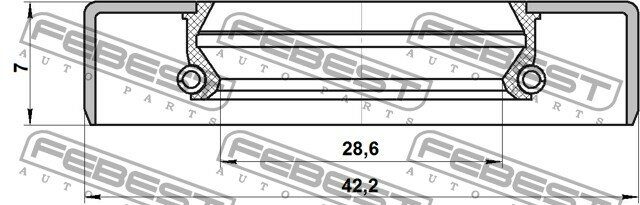Сальник привода 30X42X7 TOYOTA CAMRY 01-06, 95GBY30420707R FEBEST 95GBY-30420707R