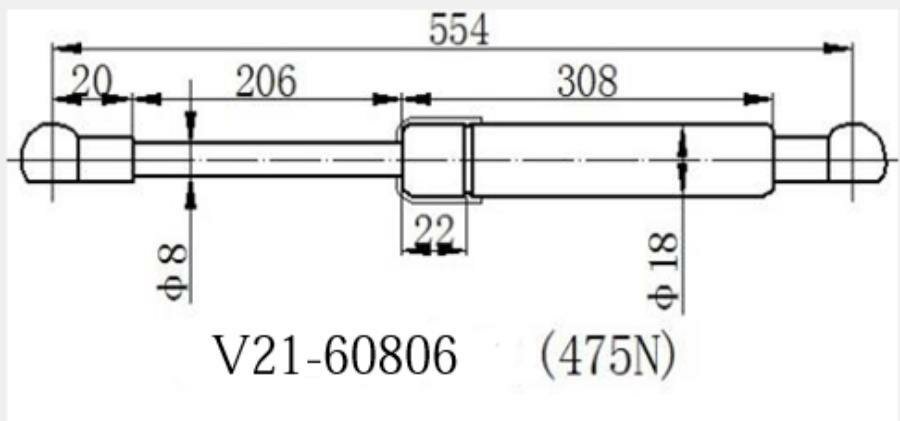 Амортизатор багажника JETT V21-60806 Правый JETT арт. V21-60806