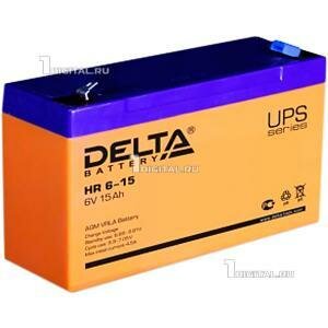 Аккумулятор DELTA HR 6-15 (6В, 15Ач / 6V, 15Ah / вывод F1) (UPS серия)