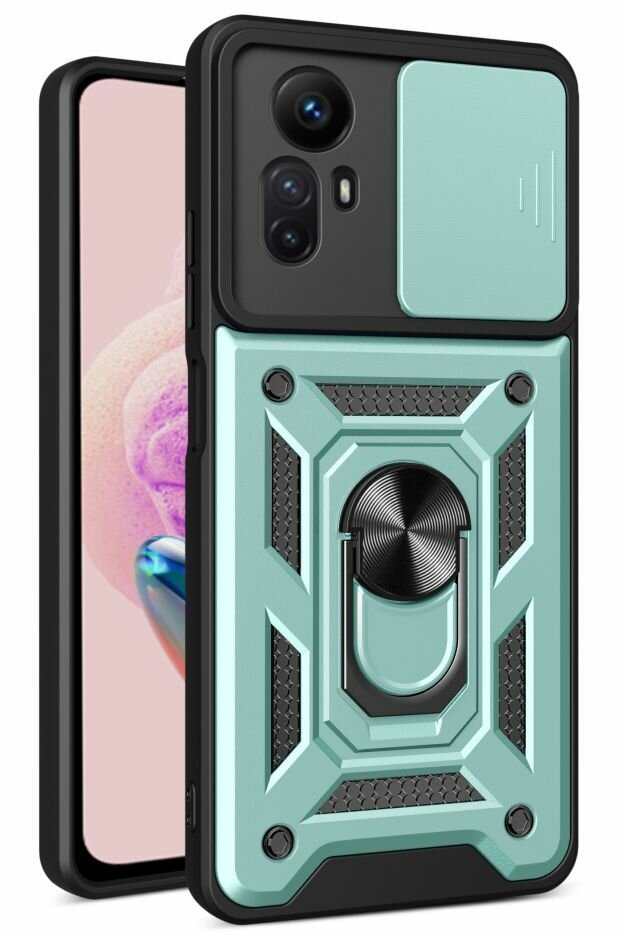 Чехол противоударный для Xiaomi Redmi Note 12S / Редми Нот 12S с защитой камеры armors (Зеленый)