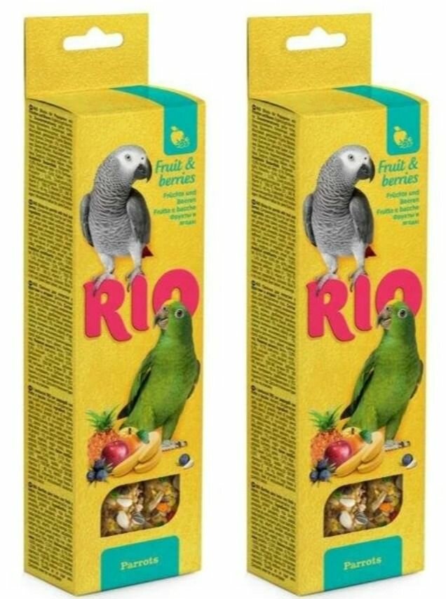RIO Лакомство для попугаев Палочки с фруктами и ягодами, 2 х 90 г, 2 уп
