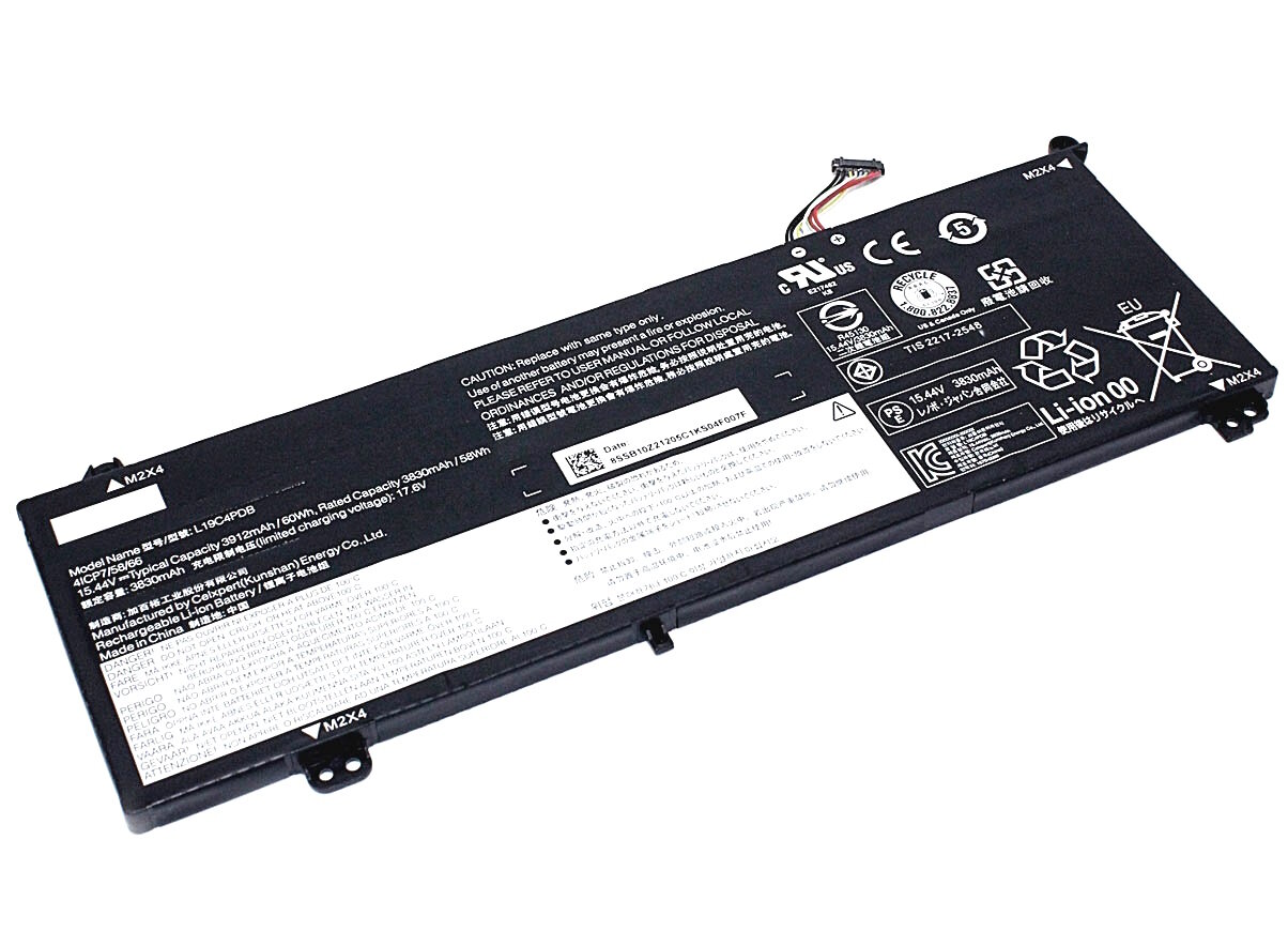 Аккумулятор для Lenovo (L19M4PDB, L19C4PDB) ThinkBook 14 G2, 14 G3, 15 G3, 60Wh, 3907mAh, 15.36V