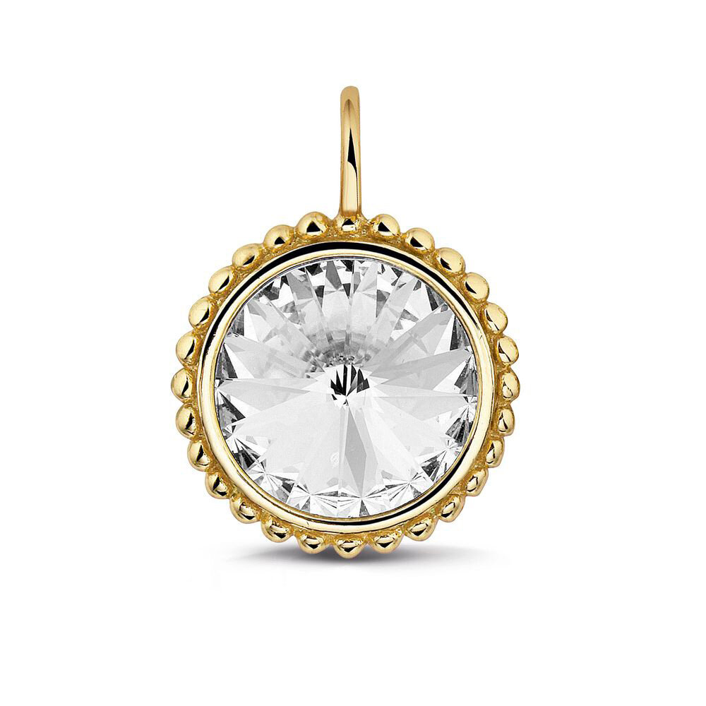 Подвеска, серебро, 925 проба, золочение, кристаллы Swarovski