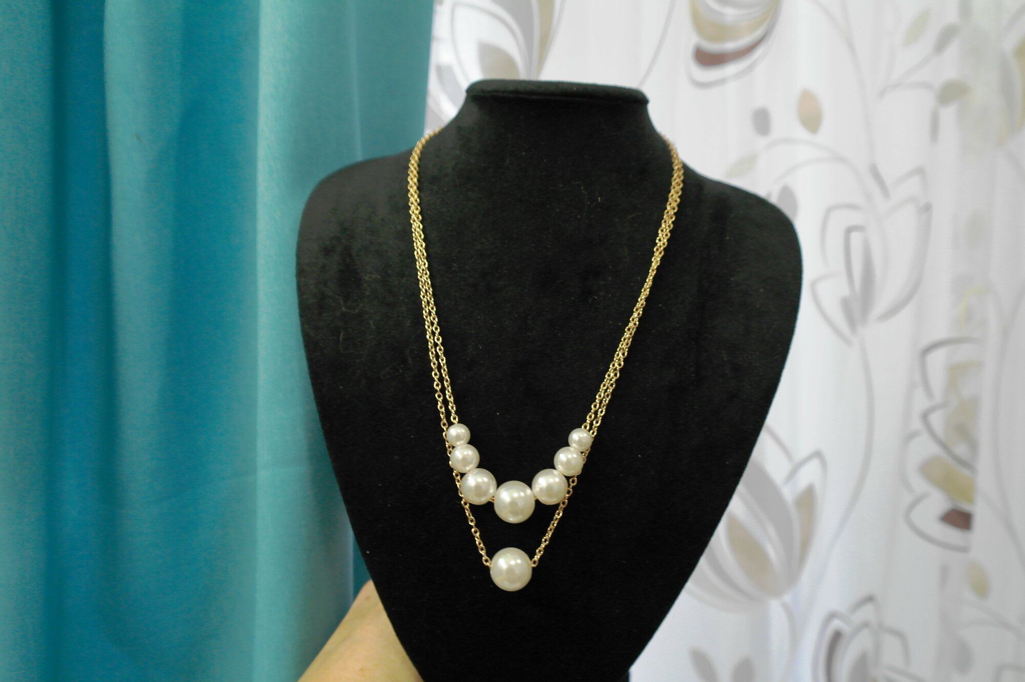 Колье, жемчуг имитация