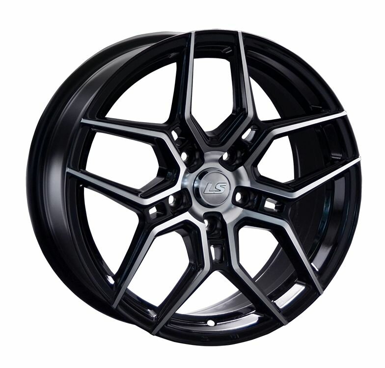 Колесный диск LS LS1266 18x8" PCD5x112 ET40 D66,6 черный глянцевый с полированными лучами