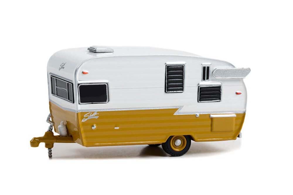 Модель коллекционная GREENLIGHT Trailer кемпер-трейлер shasta airflyte 1962 butterscotch/white (длина модели 6-10 см)