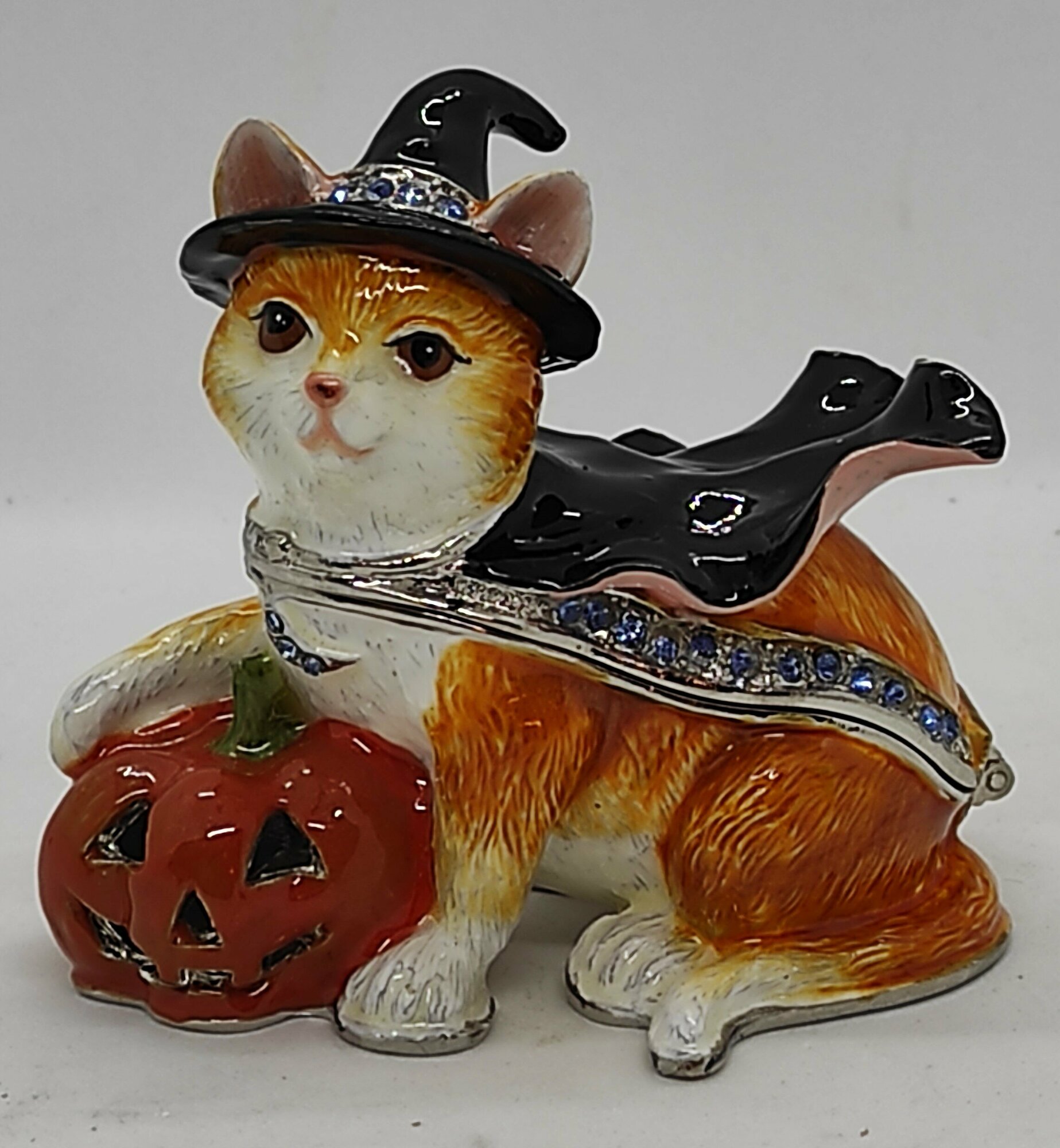Шкатулка Фаберже "КОТ хелоуин, рыжий"