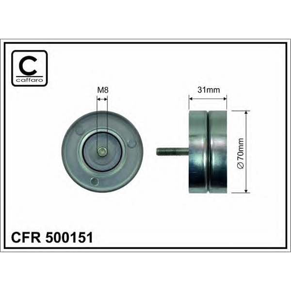 CAFFARO 500151 (12605492 / 1854297) ролик поликлин. ремня