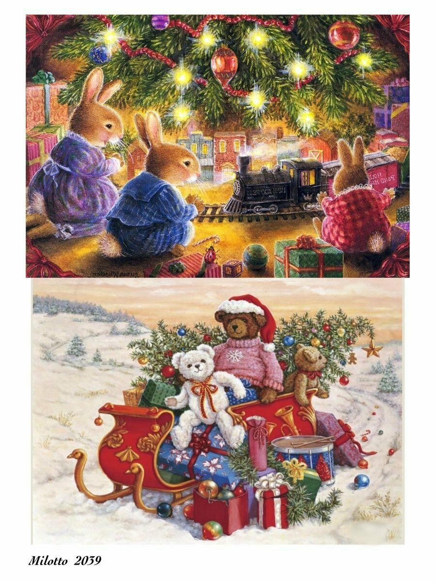 Рисовая новогодняя карта А4 Milotto