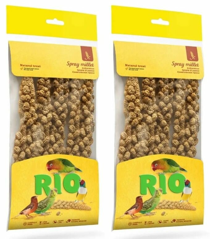 RIO Лакомство для всех видов птиц Сенегальское просо в колосьях, 100 г, 2 уп