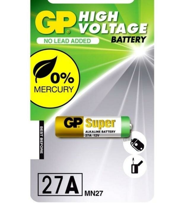 Элемент питания 27A High Voltage Alkaline (1 шт) GP GP27A-ВС5