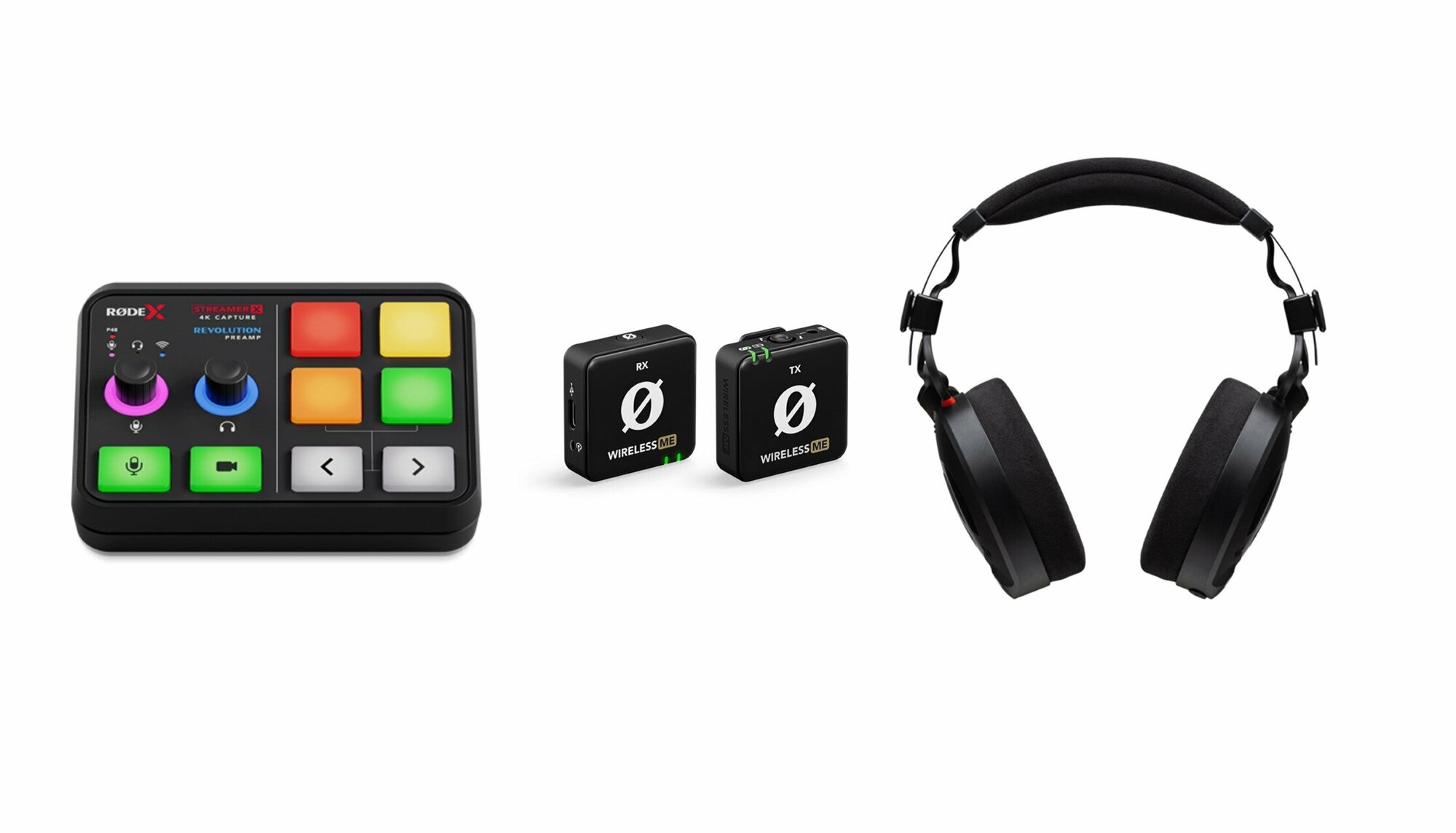Комплект Rode аудиоинтерфейс STREAMER X, система Wireless ME, наушники NTH100