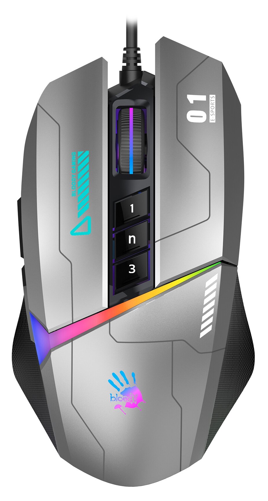 Мышь A4Tech Bloody W60 Max проводная (10000dpi) серый (Серебряный)