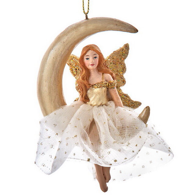 Елочная игрушка Фея Теренза на полумесяце 11 см, подвеска, Kurts Adler, E0846-2