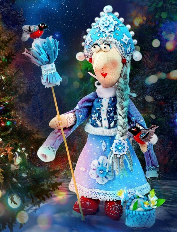 Набор для шитья Перловка #ПЛДК-1471 Баба Яга - Снегурочка, 26.5 см