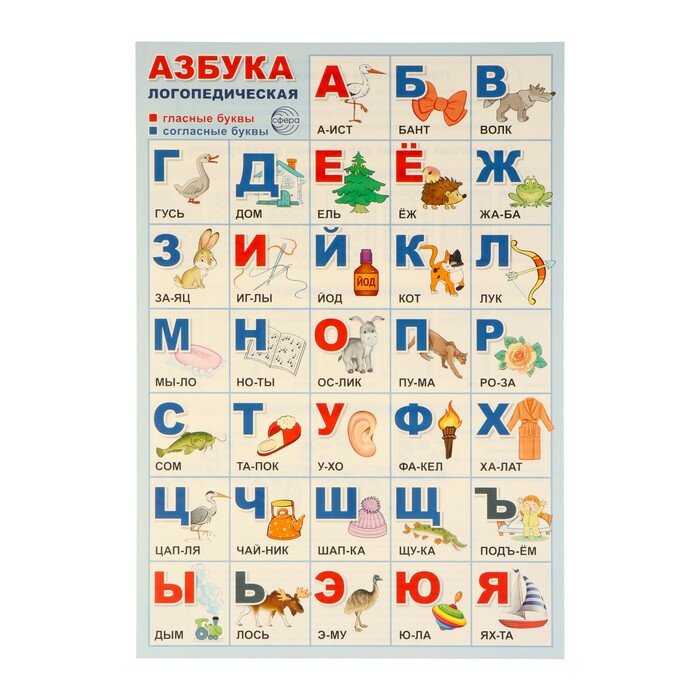 _Плакат(Сфера)_А3 Азбука логопедическая (ПЛ-14971)