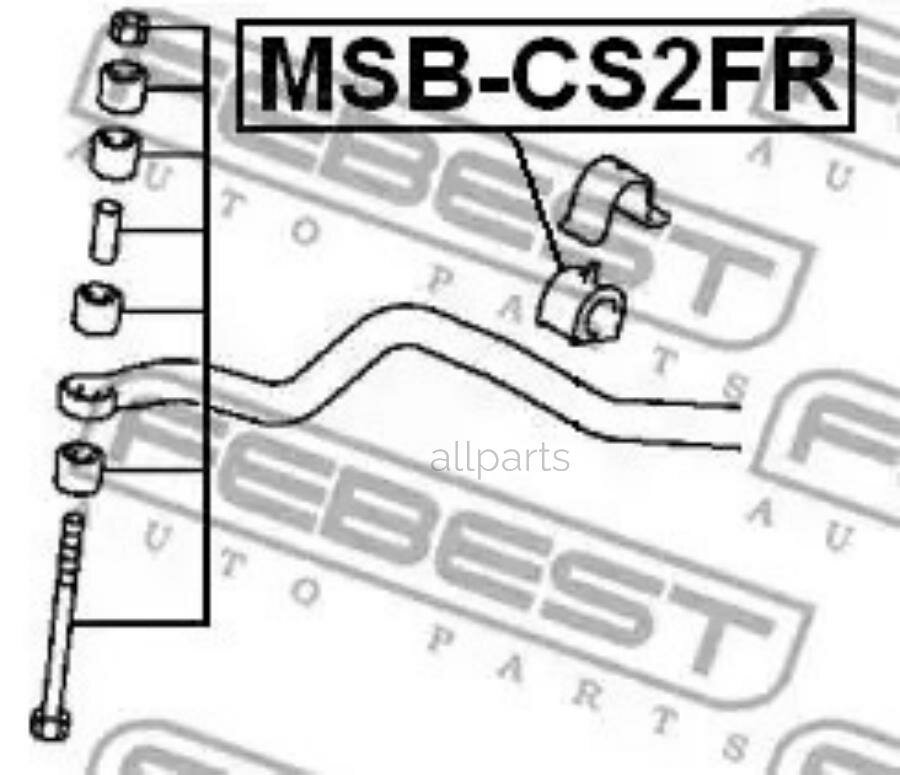 FEBEST MSB-CS2FR втулка переднего стабилизатора D22 (MITSUBISHI LANCER CS 2000-2009) FEBEST
