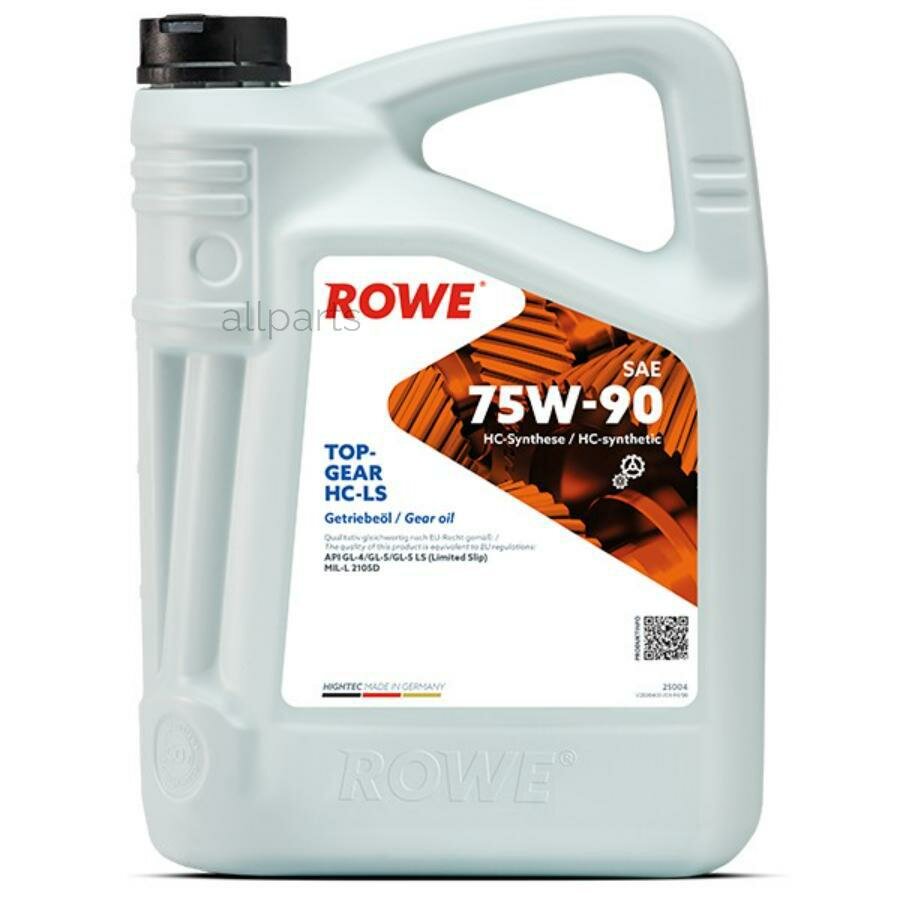 ROWE 25004-0050-99 Масло трансмиссионное 75W90 ROWE 5л НС-синтетика HIGHTEC TOPGEAR HC-LS GL-4/5
