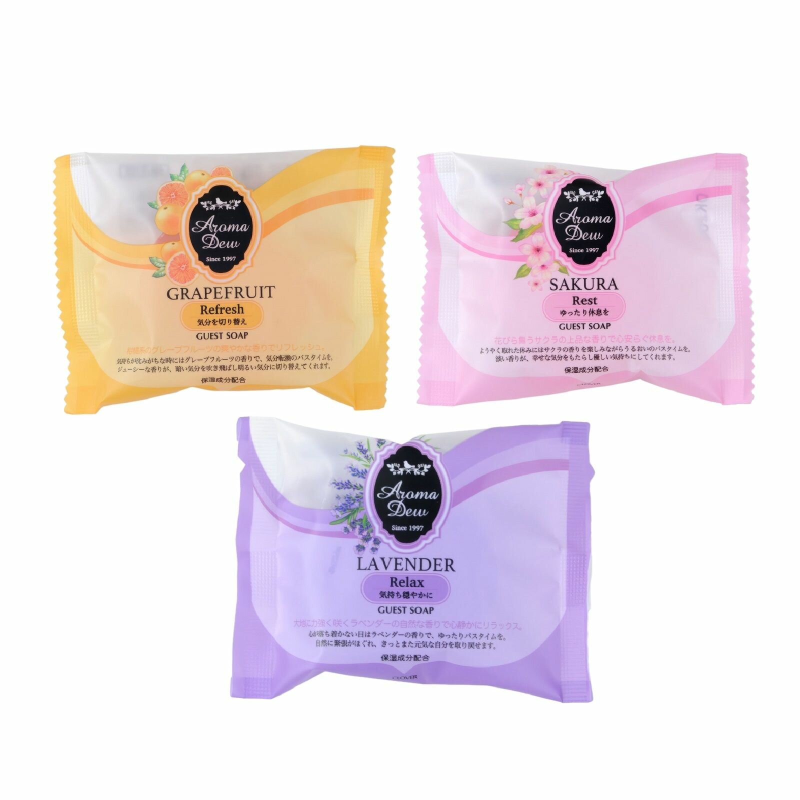 CLOVER SOAP SET №1 Набор туалетного косметического глицеринового мыла, 3 шт*35 г