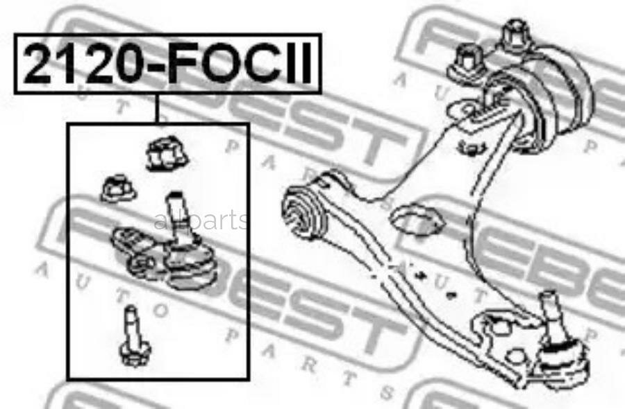 FEBEST 2120-FOCII опора шаровая переднего нижнего рычага (FORD FOCUS II 2004-2008) FEBEST