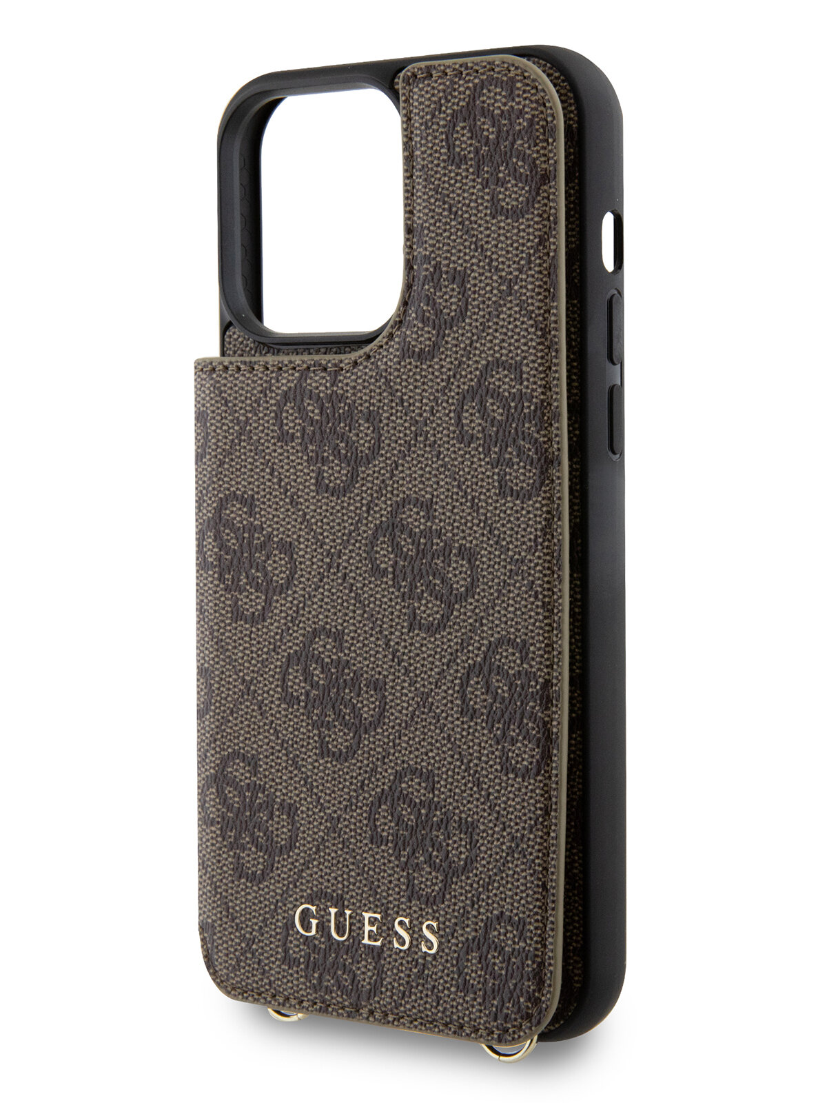 Guess для iPhone 14 Pro Max чехол Crossbody cardslots magnetic 4G Hard Brown
