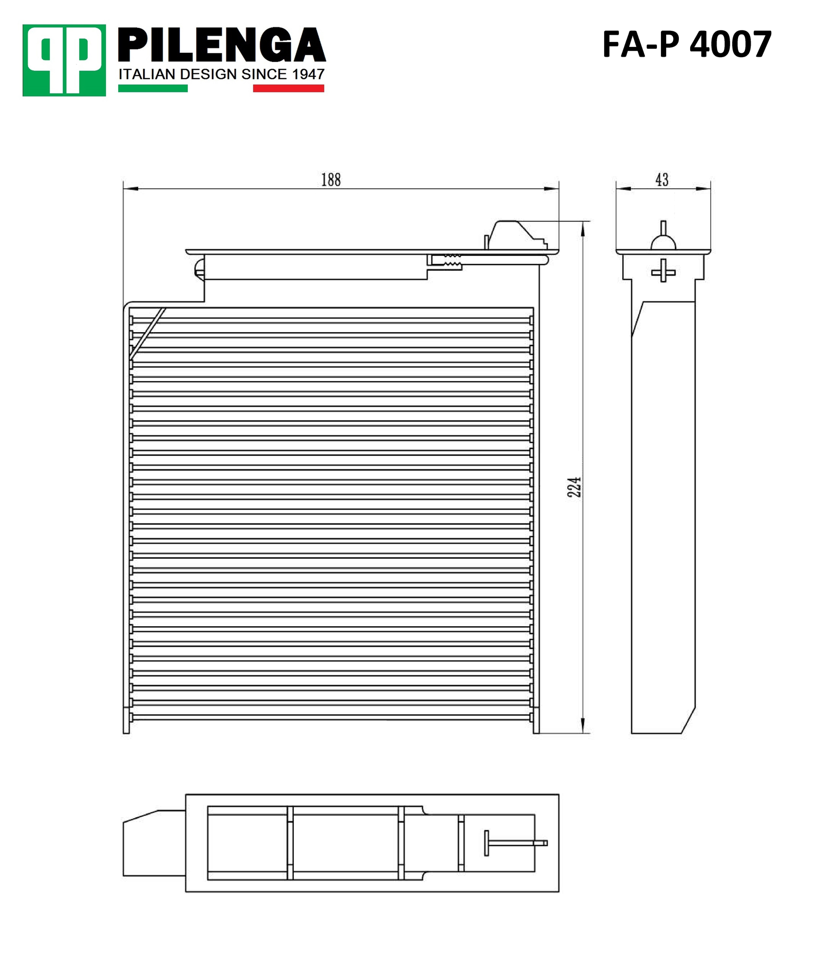 PILENGA FA-P 4007 (272772835R / 272775374R / 2789100Q0A) фильтр салона\ Renault (Рено) logan / sandero / duster 03, Nissan (Ниссан)