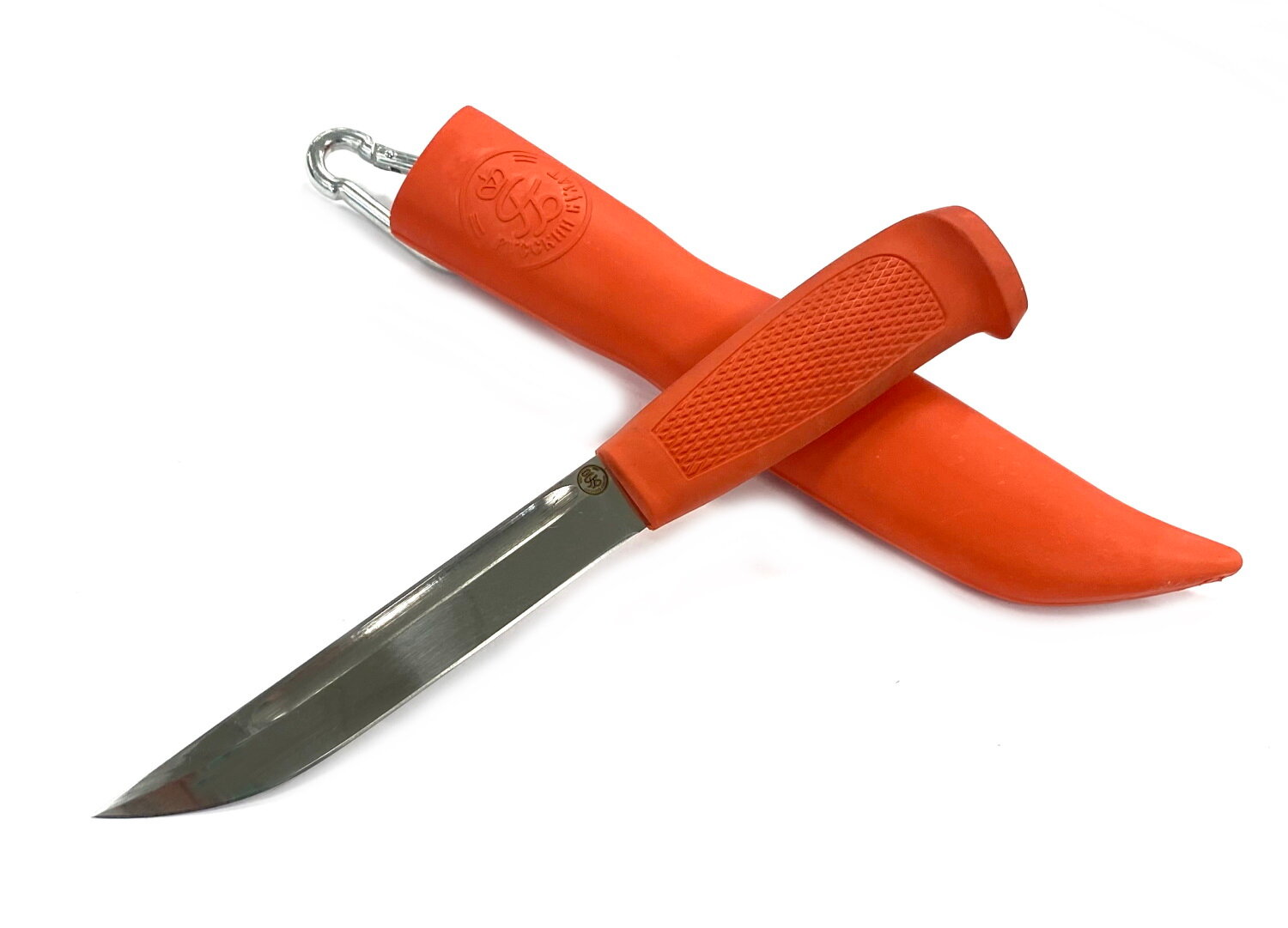 Нож Финка-043, сталь 95х18, резинопластик, оранжевый