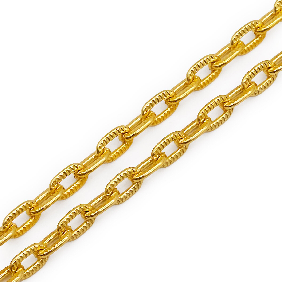 Цепь декоративная алюминиевая, звено 8,3*5 мм, бобина 10 м (золото), Айрис