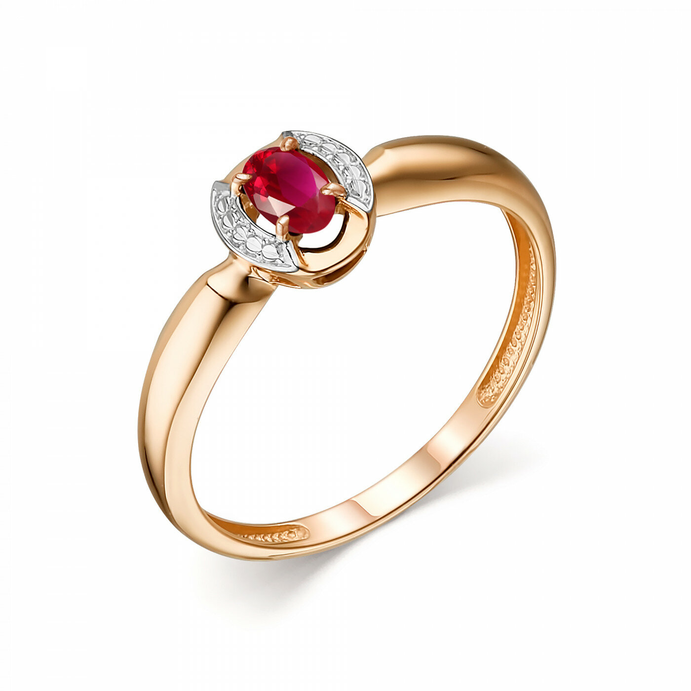 Кольцо, красное золото, 585 проба, рубин