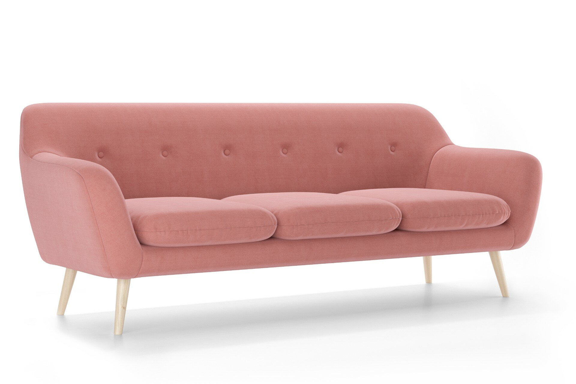Диван трехместный нераскладной Дайсон, в цвете розовый (Vivaldi 27)