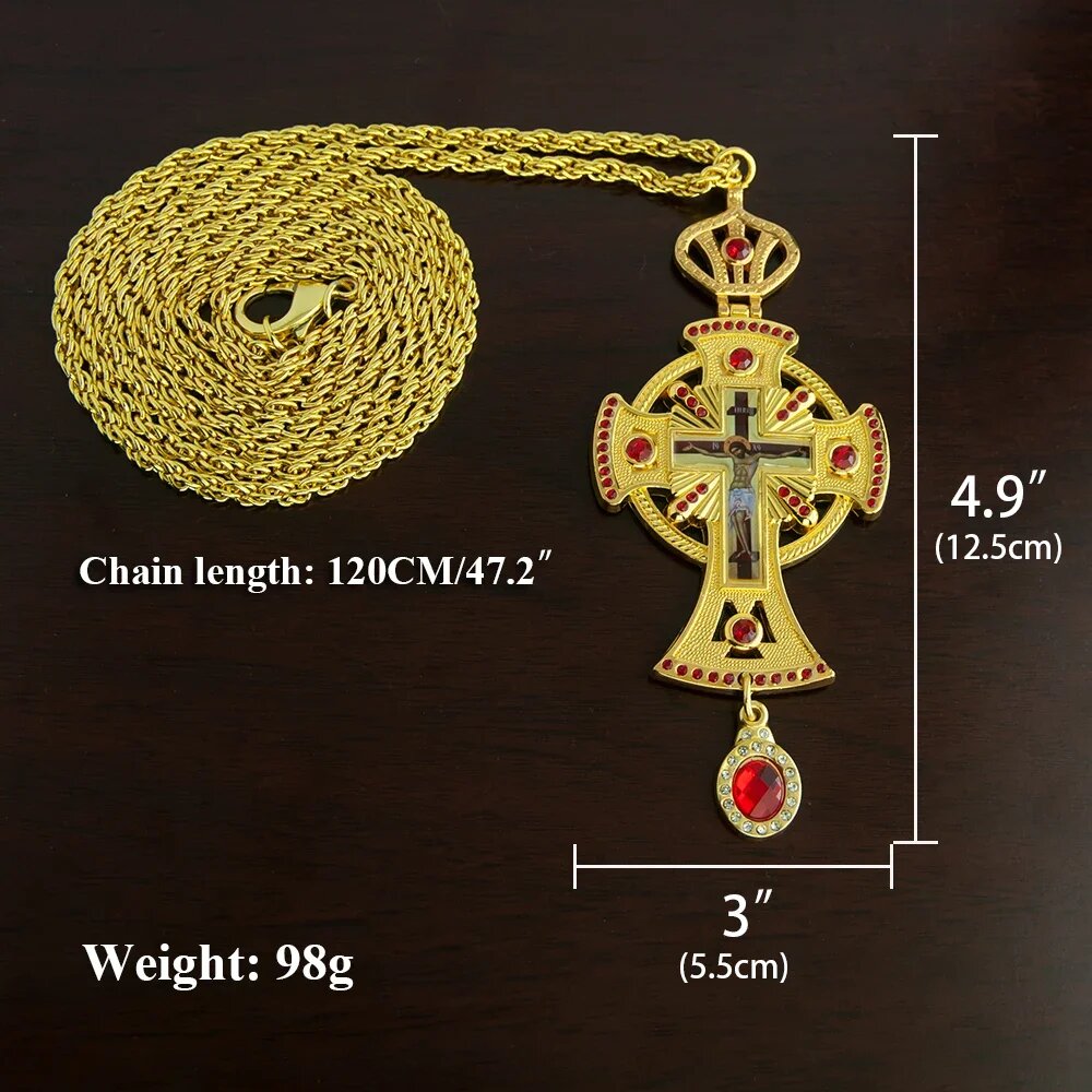 HTISOK Ортодоксальный крест из металла RED