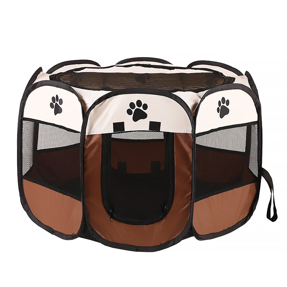 Клетка для кошек "Комната доставки", складная, кофейная, 90x90x60 см