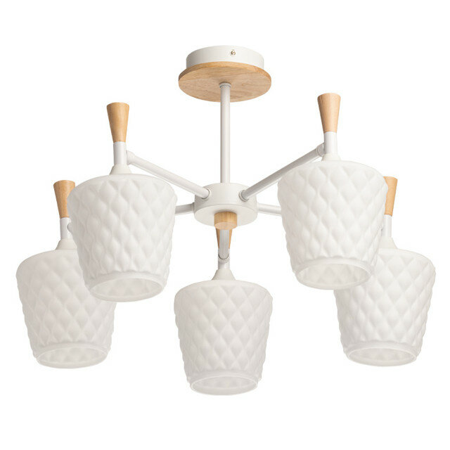 Люстра потолочная DECITY Дэла 5х60Вт E27 металл стекло белый