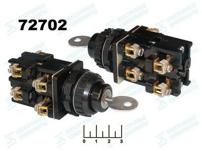 Выключатель пакетный 3-х позиционный с фиксацией ПЕ-182 440V 10A ИСП.1 (З. З. Р. Р.)